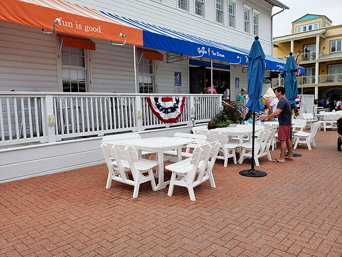 Come on in, the flavor's fine! With a sign that says "Fun is good," you know you're in for a treat that'll tickle your taste buds and your funny bone.