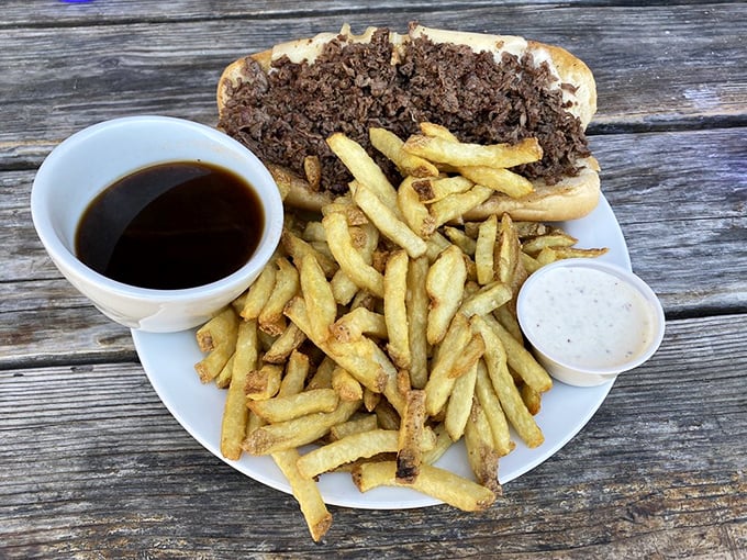 This French Dip is ready for its close-up, Mr. DeMille. Juicy, savory, and unapologetically messy.