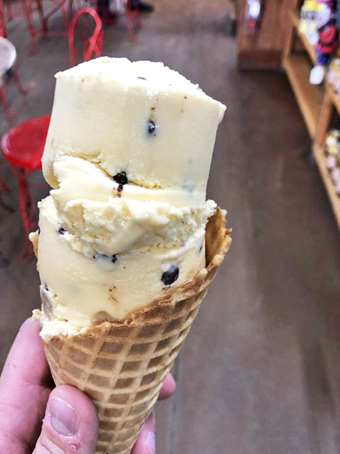 I scream, you scream, we all scream for... is that cookie dough ice cream? Dessert dreams come true in a cone!