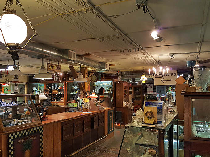 "Lights, camera, antiquing!" This illuminated wonderland of vintage lamps and curios is brighter than Times Square &ndash; and twice as interesting!