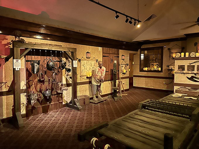 Step right up to the carnival of cruelty! This room showcases the "greatest hits" of medieval misery in stomach-churning detail.