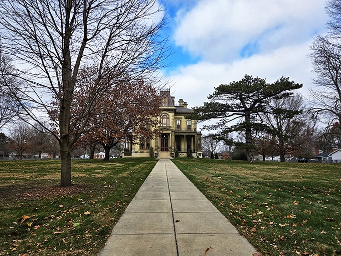 The mansion's "front yard" - where croquet battles were fought and won, and corset-induced fainting spells found their grassy landing pad.