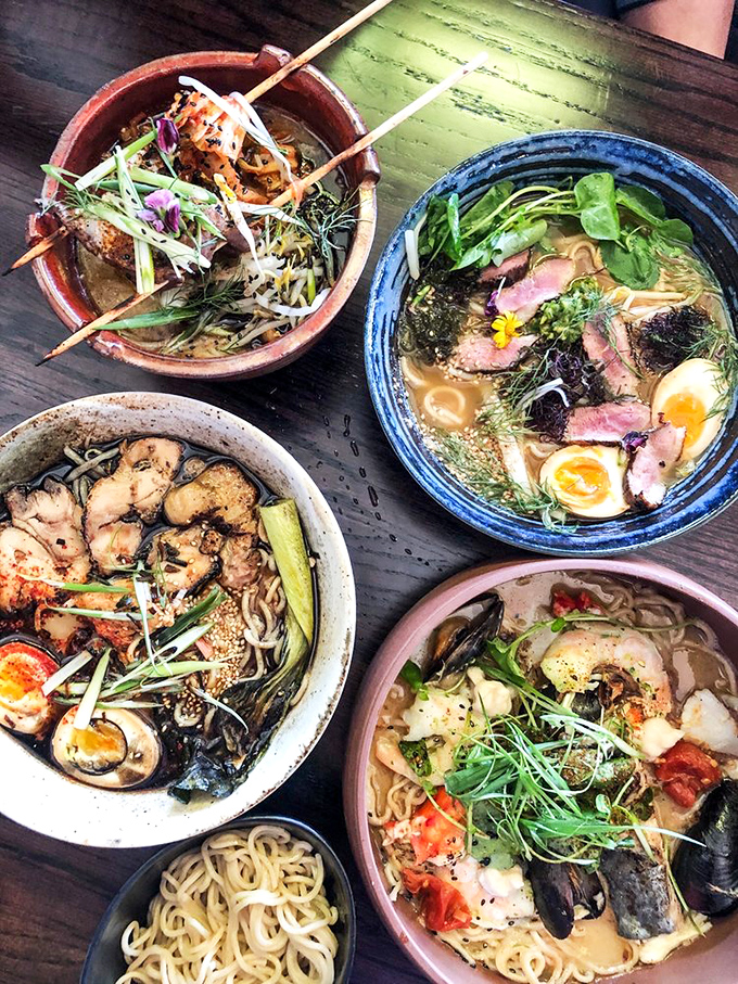 Ramen bowls assembled like the Avengers of flavor. Each one a superhero in its own right, but together? Unbeatable.