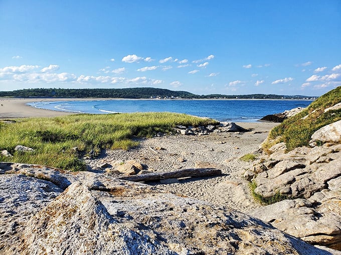 Rocky meets sandy in this coastal duet. It's the perfect spot for contemplating life's big questions, like "How soon is too soon for a second lobster roll?"