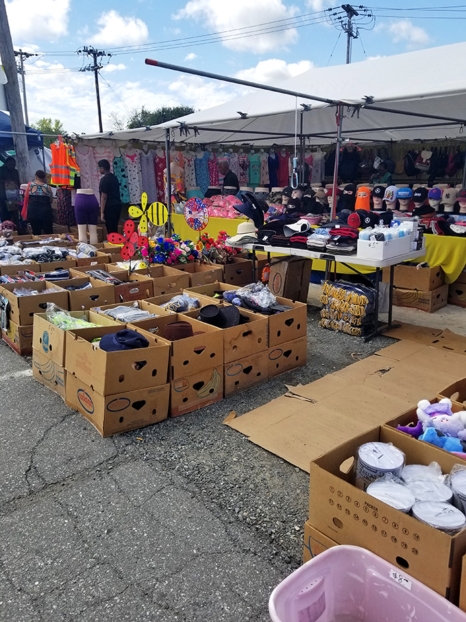 Boxes of surprises await! This outdoor stall is a treasure hunter's dream, with everything from plush toys to practical goods. It's like a real-life version of "Let's Make a Deal"!