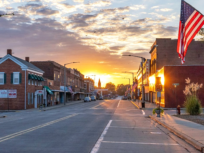 Staunton's golden hour: When the sun dips low, the town glows with possibility. It's magic hour in the Midwest.