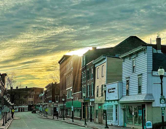 Golden hour glory: Gardiner's sunset paints the town in hues that would make even the most jaded New Englander stop and stare.