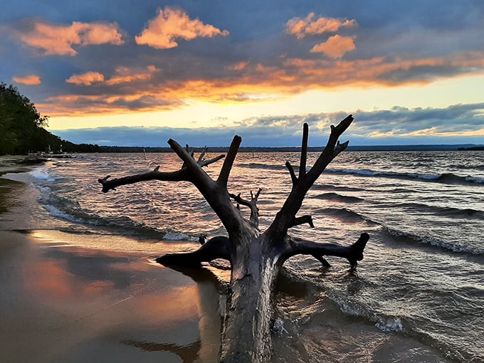 Nature's grand finale: Brimley's sunsets are like a daily fireworks show, minus the loud noises.