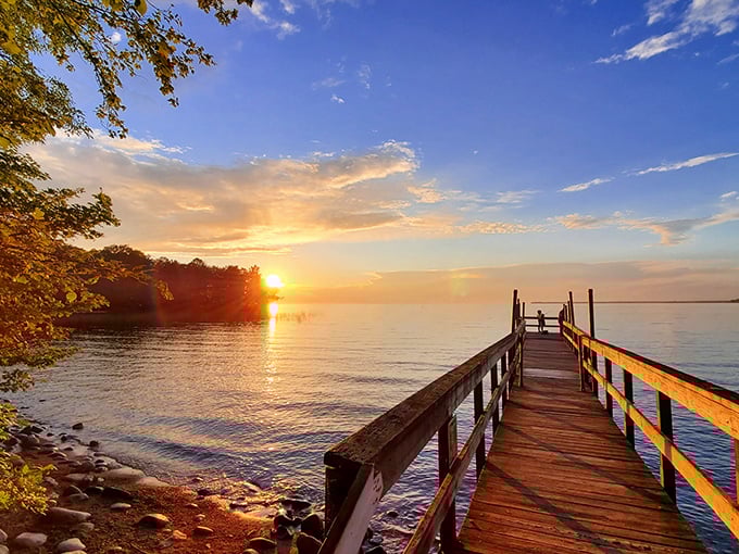 Golden hour glory! This sunset view turns Mille Lacs into a mirror of pure magic, no Instagram filter required.
