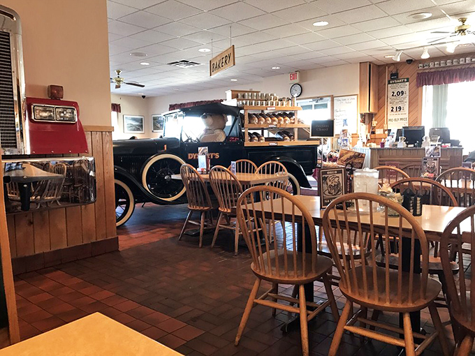 Classic diner vibes with a side of nostalgia. That vintage truck isn't just for show&mdash;it's guarding the secret to Dysart's timeless appeal.