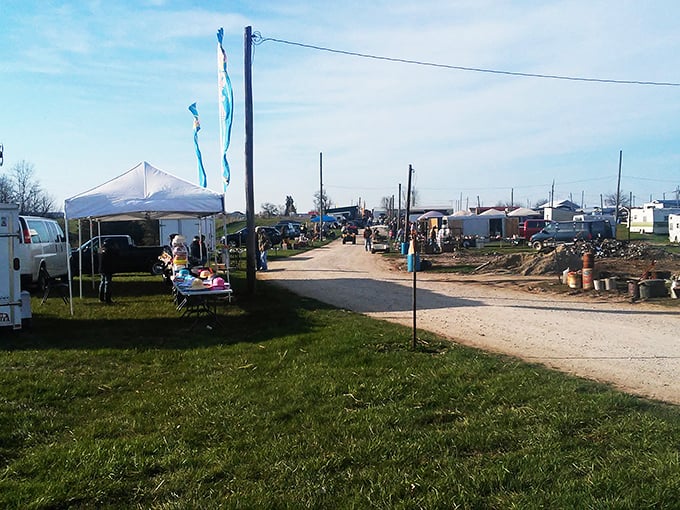 A sea of RVs and pop-up shops as far as the eye can see. It's like Woodstock for bargain hunters, minus the mud and plus air conditioning.