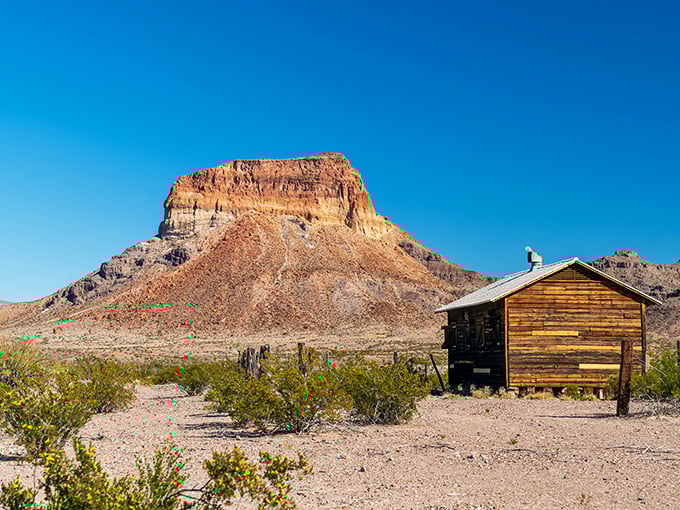 Home on the range, Big Bend style. This rustic cabin is serving up some serious "City Slickers" nostalgia with a side of breathtaking views.