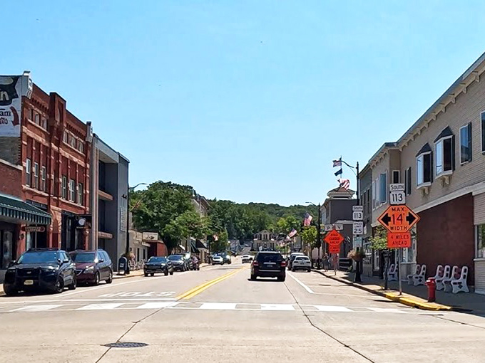 Lodi in panorama: where rolling hills meet quaint streets. It's like someone shrunk a Norman Rockwell painting and sprinkled it with Midwest magic.