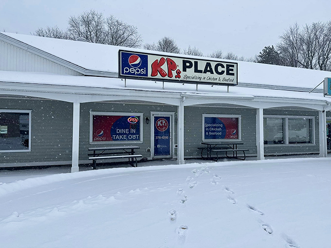 Snow problem! Even in winter, KP's Place stands ready to warm your soul with comfort food classics. Who needs a fireplace when you've got fried chicken?