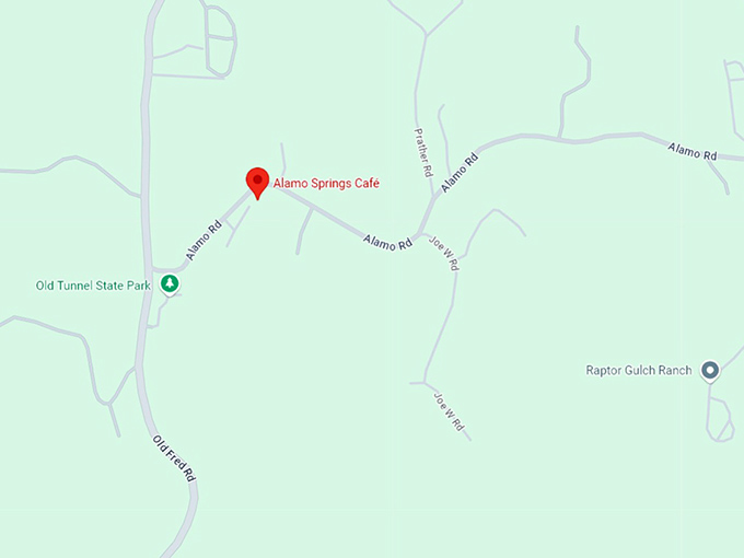 16 alamo springs caf&eacute; map