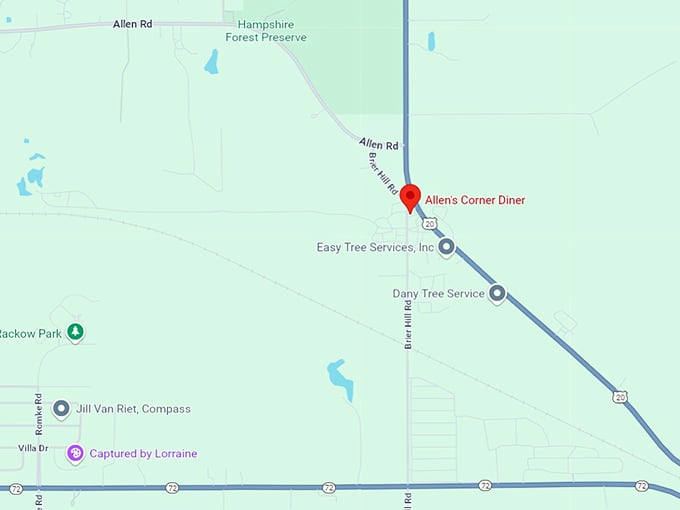 16 allen's corner diner map