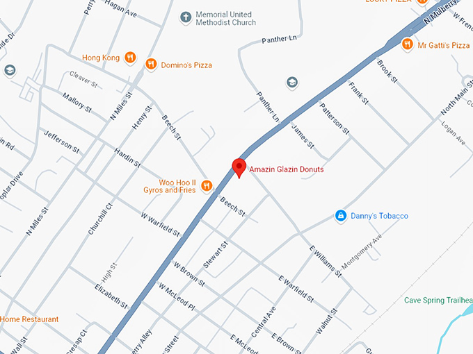 16 amazin glazin donuts map