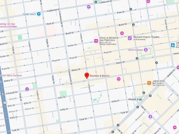 16 bourbon & branch map