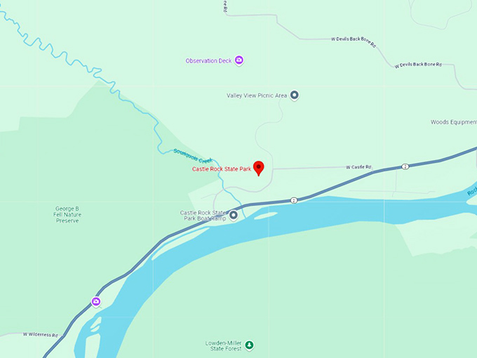 16 castle rock state park map