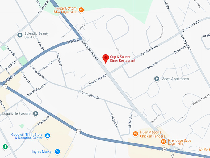 16 cup & saucer diner restaurant map