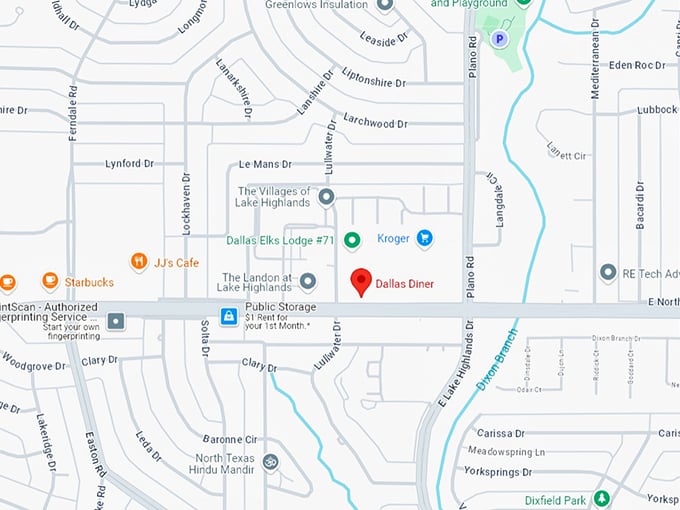 16 dallas diner map