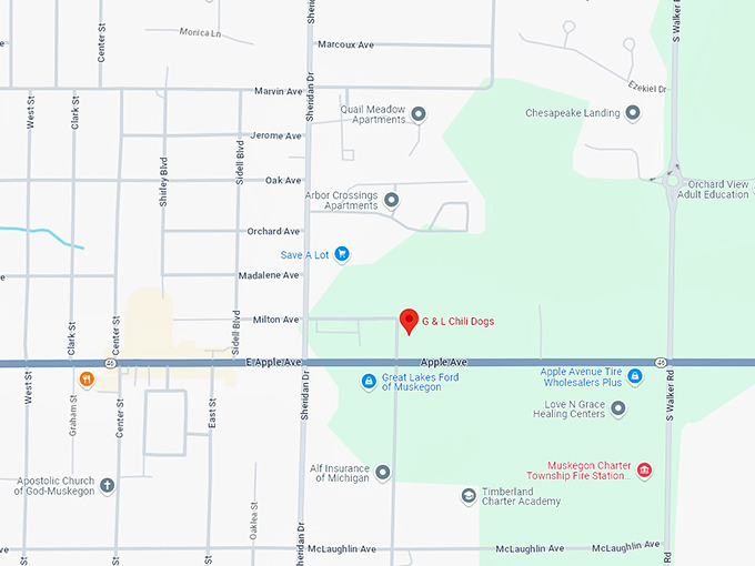16 g & l chili dogs map