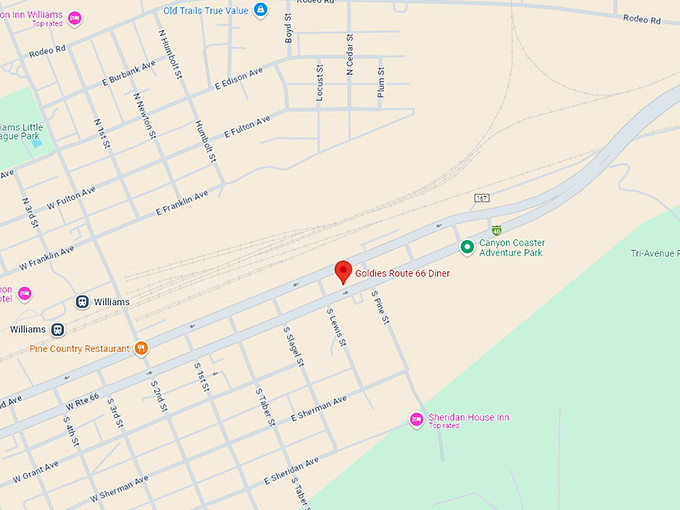 16 goldie's route 66 diner map