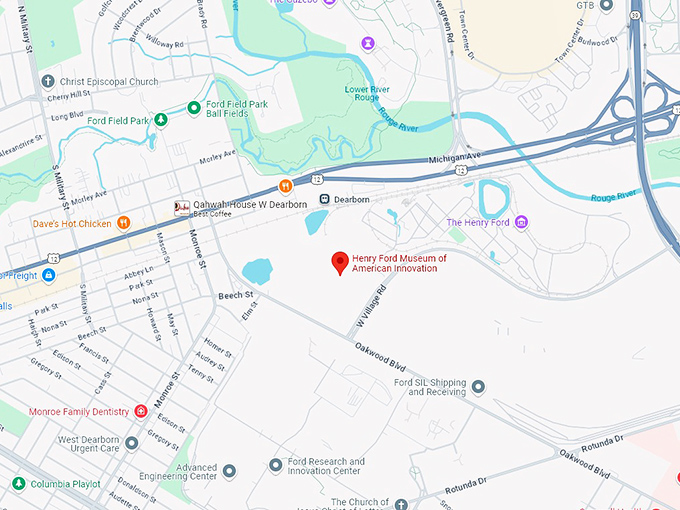 16 henry ford museum of american innovation map