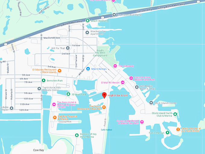 16 hogfish bar & grill map