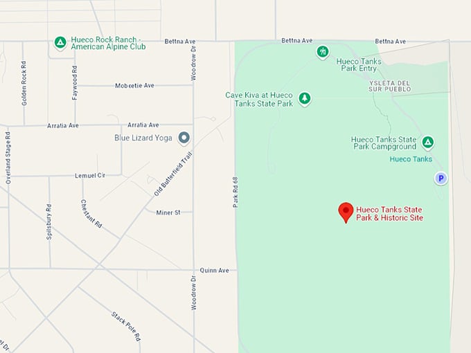 16 hueco tanks state park & historic site map