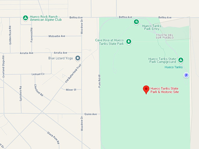 16 hueco tanks state park & historic site map