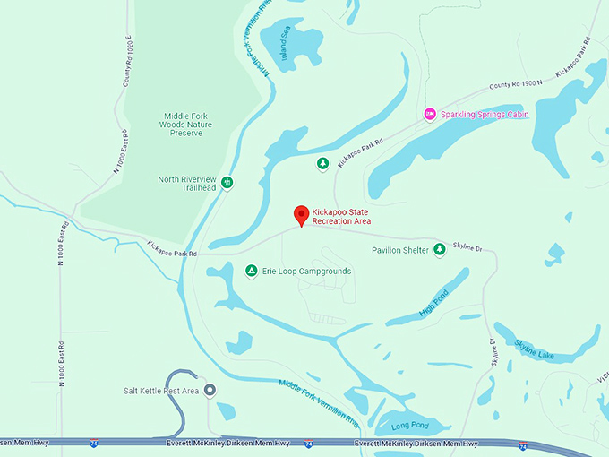 16 kickapoo state recreation area map