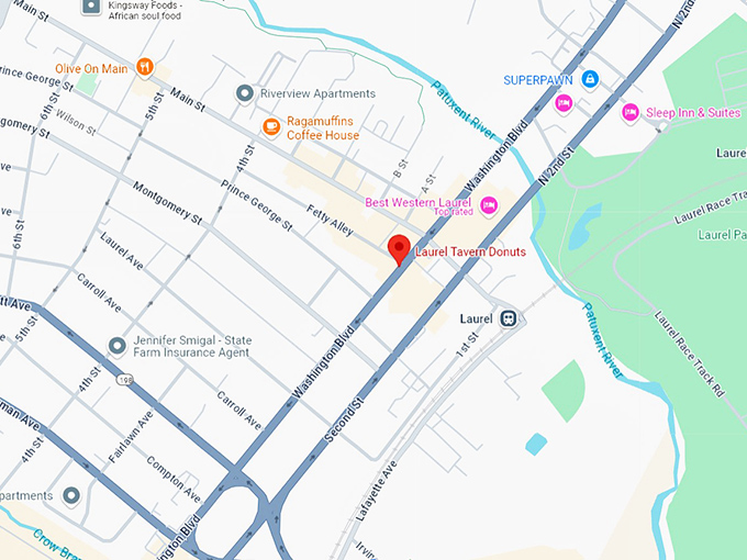 16 laurel tavern donuts map