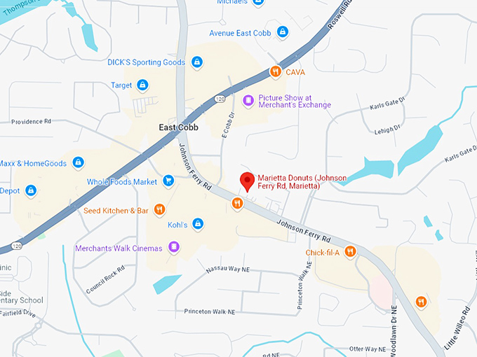 16 marietta donuts (johnson ferry rd, marietta) map