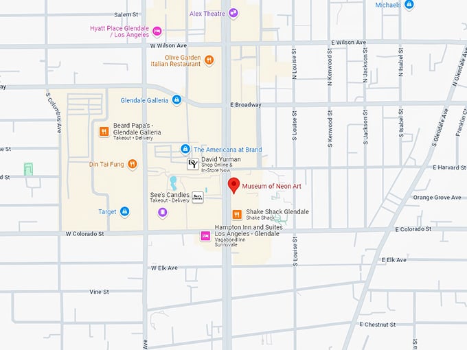 16 museum of neon art map