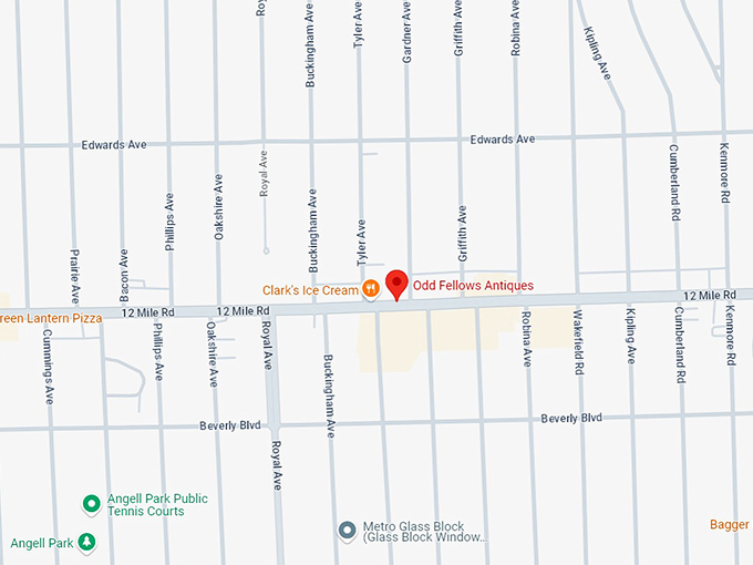 16 odd fellows antiques map