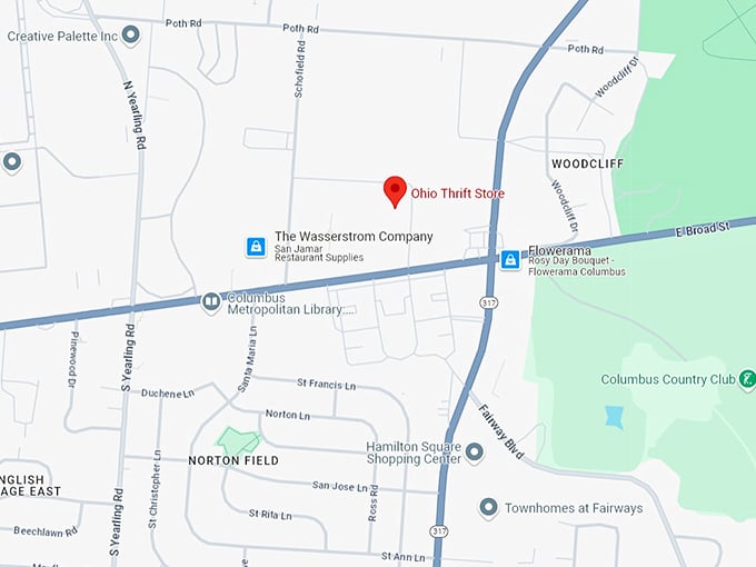 16 ohio thrift store map