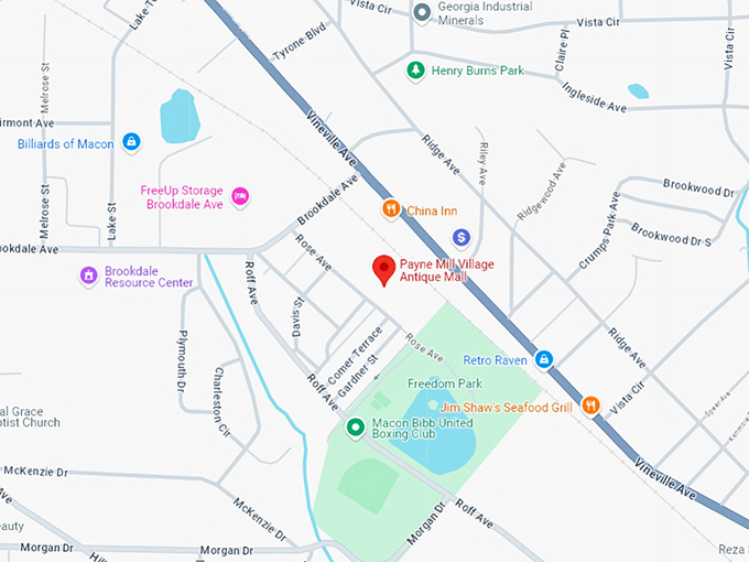 16 payne mill village antique mall map