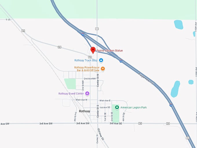 16 prairie chicken statue map