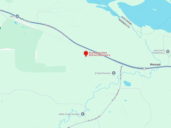 16 round barn farm bed and breakfast map