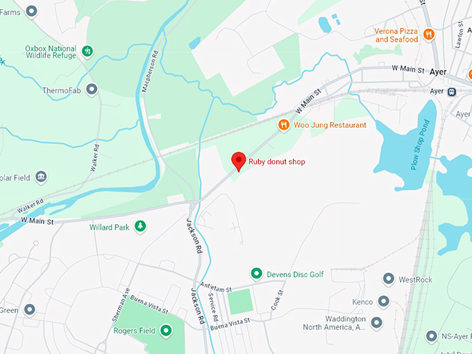16 ruby donut shop map