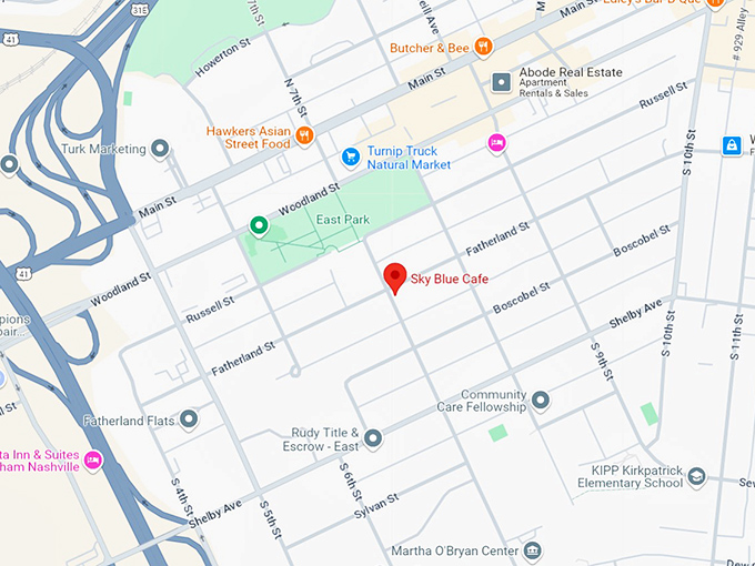 16 sky blue cafe map