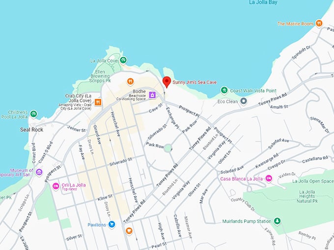 16 sunny jim's sea cave map