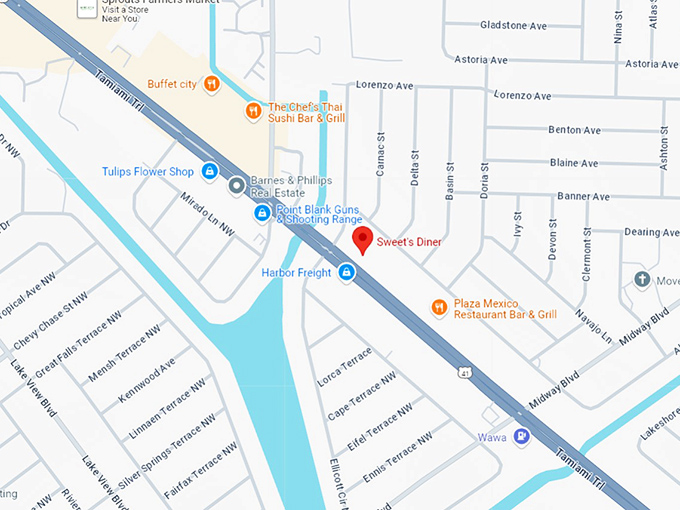 16 sweet's diner map