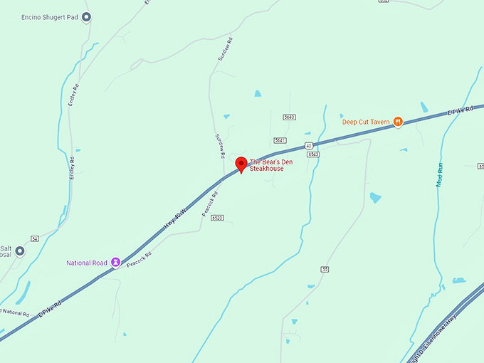 16 the bear's den steakhouse map