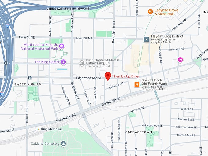 16 thumbs up diner map