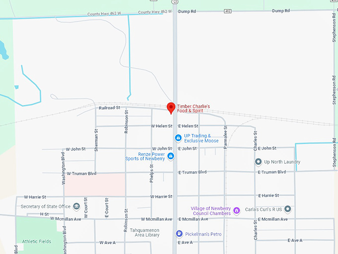 16 timber charlie's food & spirit map