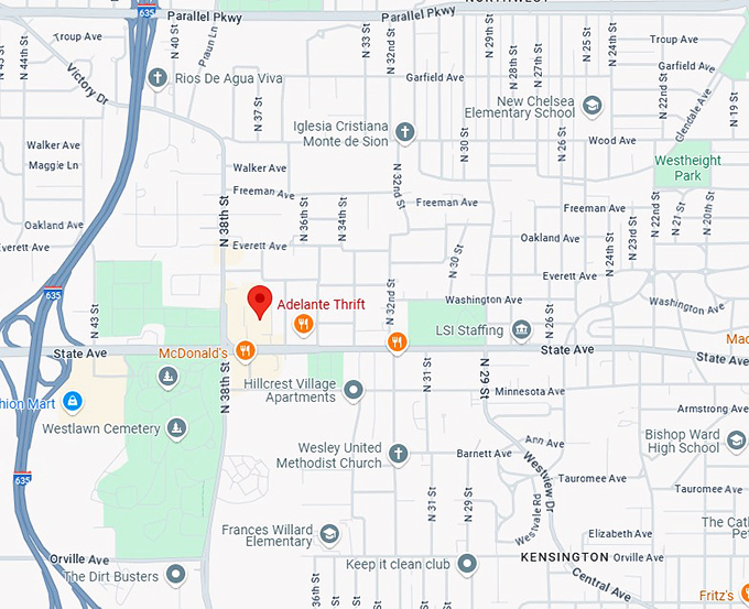 16. adelante thrift map