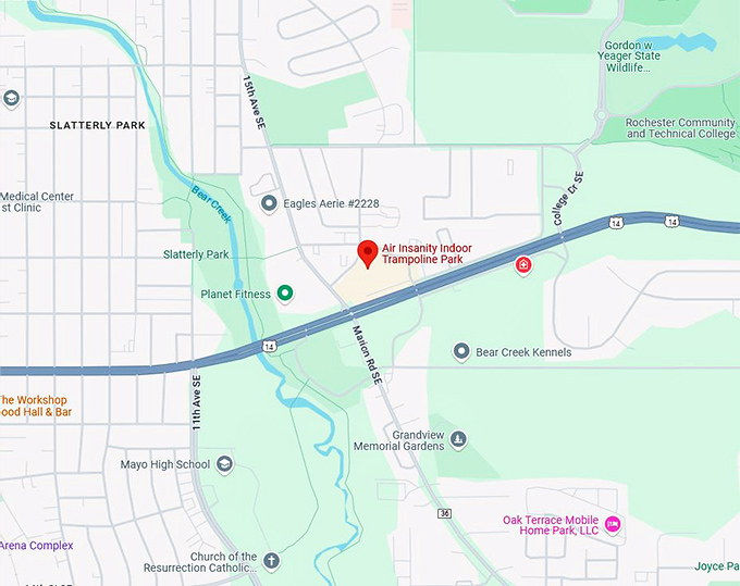 16. air insanity indoor trampoline park map