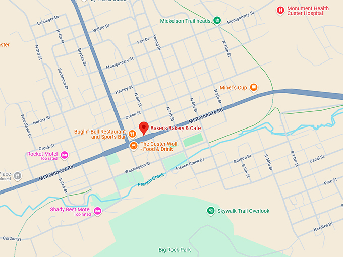 16. baker's bakery & cafe map